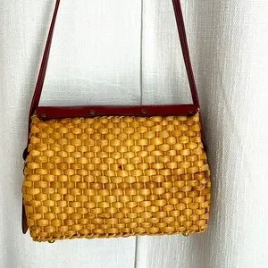 Borelli | Bags | Vintage Borelli 6s Straw And Leather Purse Used ...